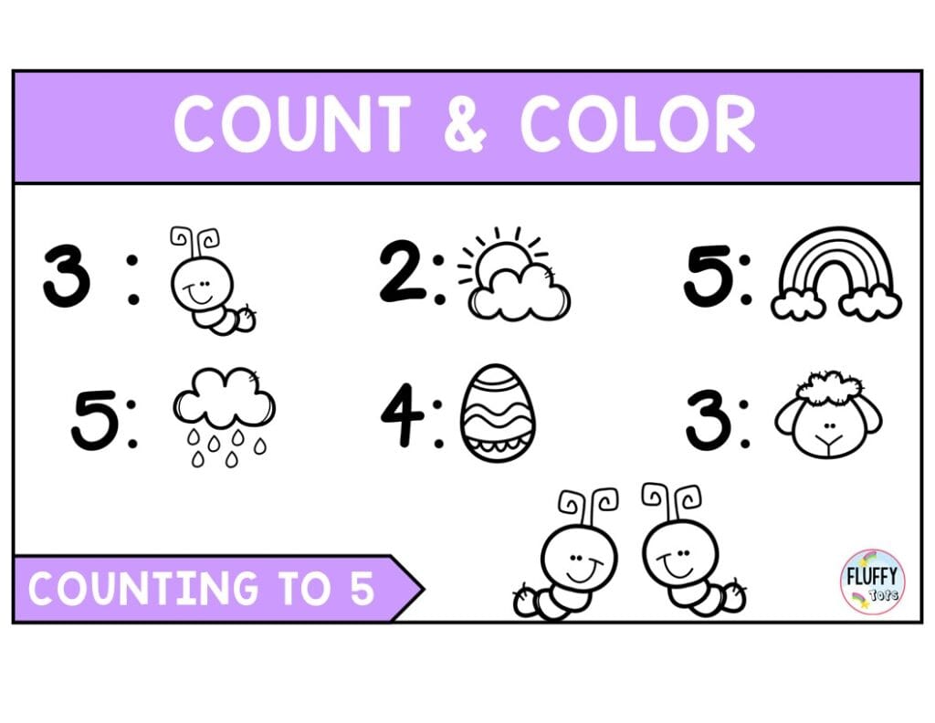 Count and Color Spring Easter - FluffyTots