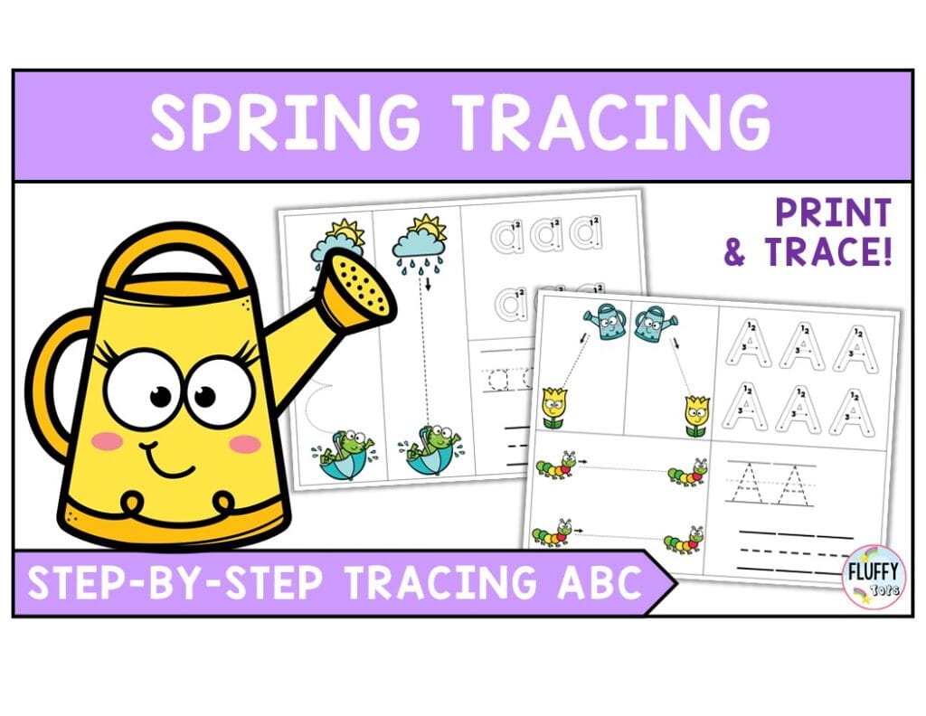 50+ Pages Fun Spring Letter Tracing Worksheets - FluffyTots
