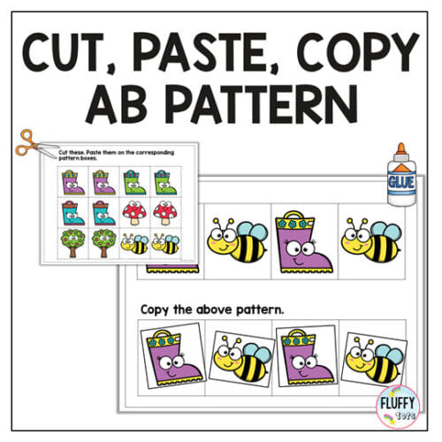 Easy to Use Spring AB Pattern Worksheets for Preschool - FluffyTots