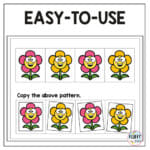 Easy to Use Spring AB Pattern Worksheets for Preschool - FluffyTots