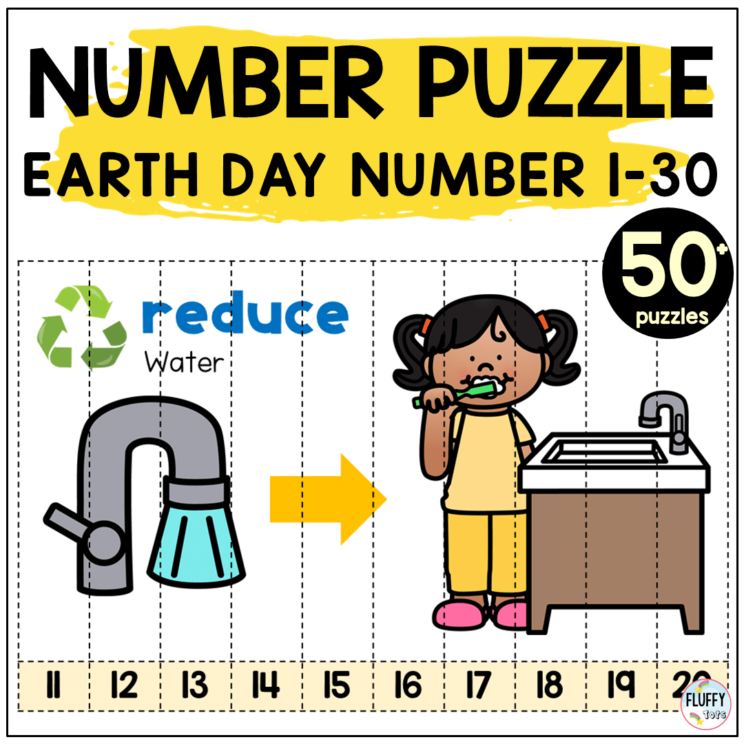 Earth Day Math Activities for Preschoolers Counting 1-10 - FluffyTots
