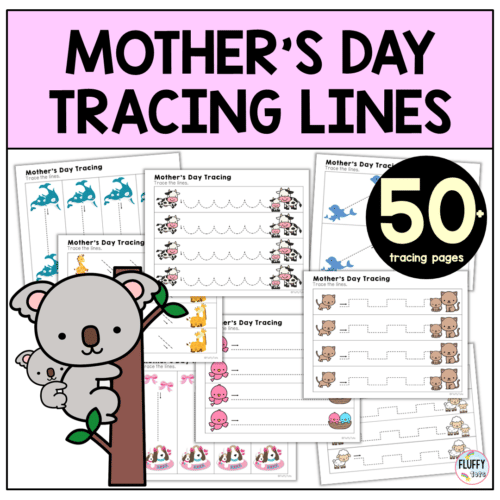 Fun 3 Pages Mother's Day Tracing Pages Worksheets - FluffyTots