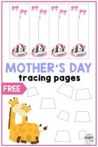 Fun 3 Pages Mother's Day Tracing Pages Worksheets - FluffyTots