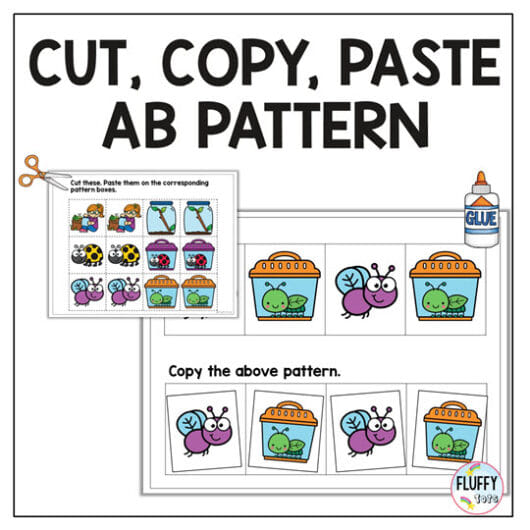Easy Bugs Pattern Worksheets for Toddler and Preschool - FluffyTots