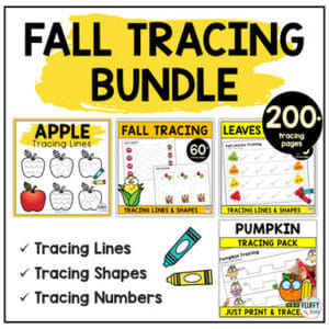 Easy to Use Fall Tracing Printables for Preschool and Toddler - FluffyTots