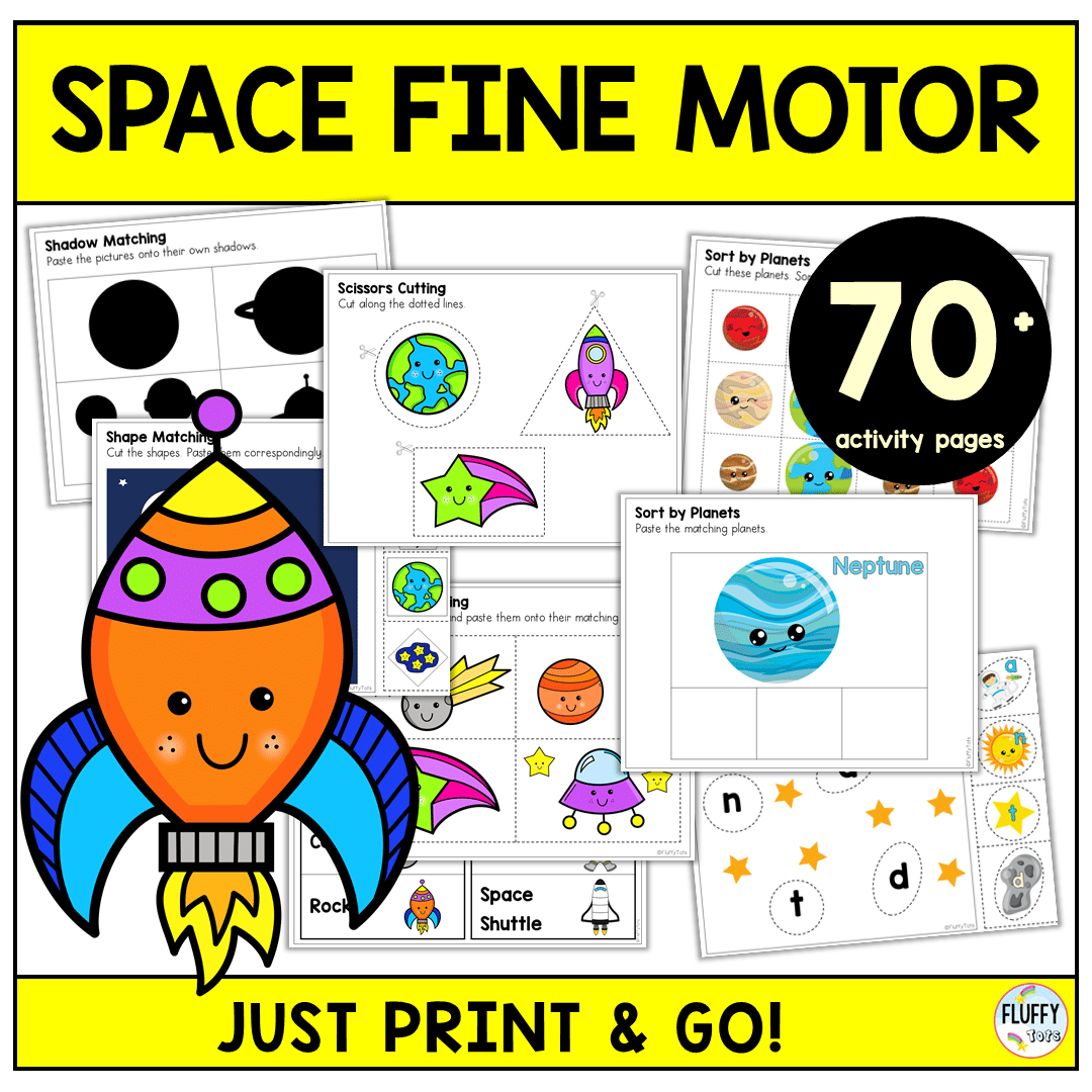 70+ Pages Exciting Preschool Space Theme Printables - FluffyTots