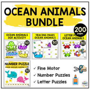 Ocean Animals Count and Clip Cards - FluffyTots