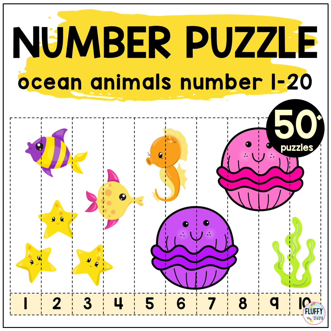Seek & Count Ocean Animals (Just print and go!) - FluffyTots