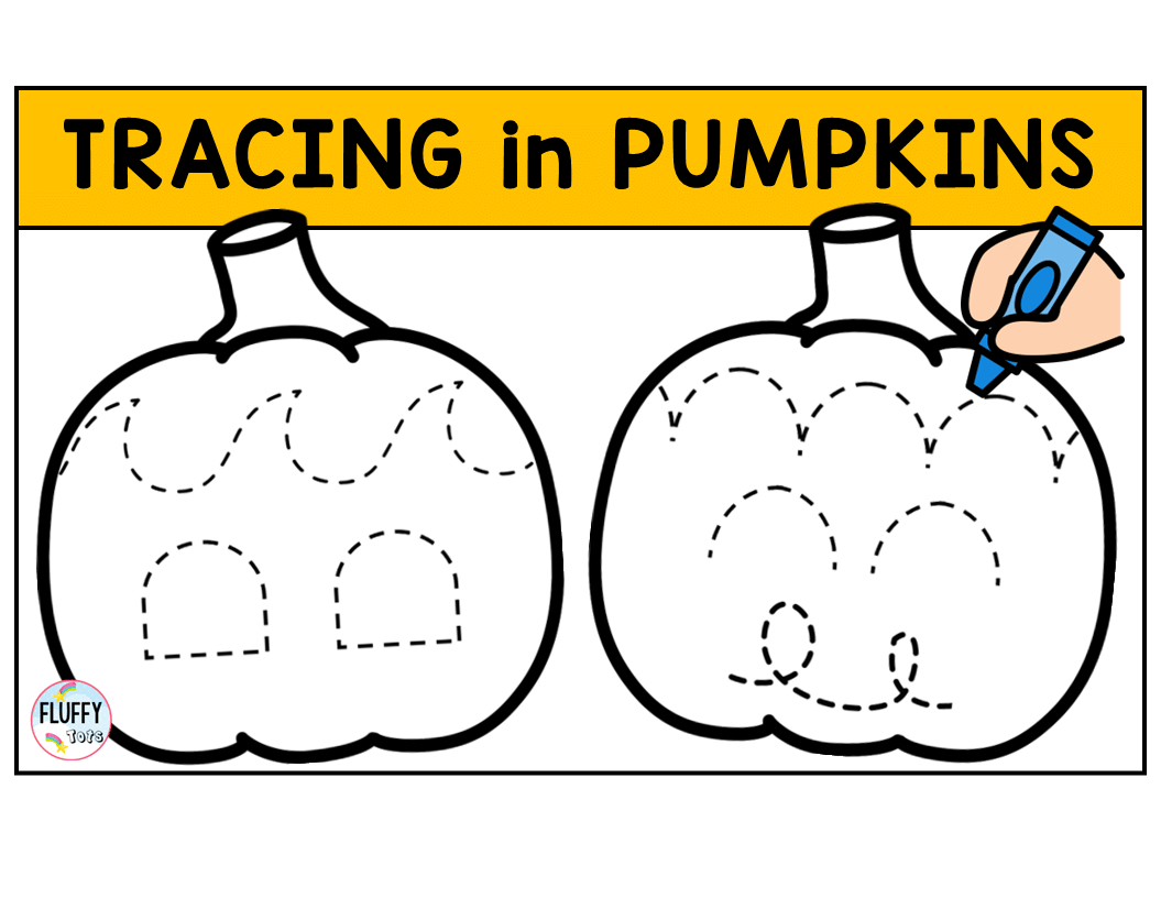 Pumpkin Tracing Printables: FREE 6 Fun Tracing Pumpkins - FluffyTots