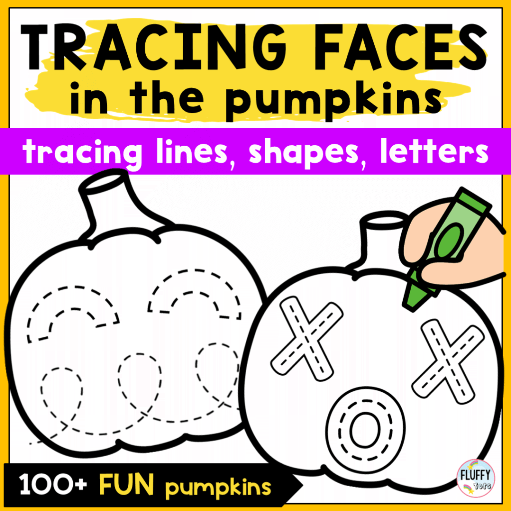 Pumpkin Tracing Printables: FREE 6 Fun Tracing Pumpkins - FluffyTots