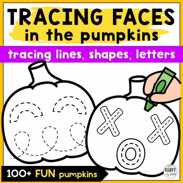Pumpkin Tracing Printables: FREE 6 Fun Tracing Pumpkins - FluffyTots