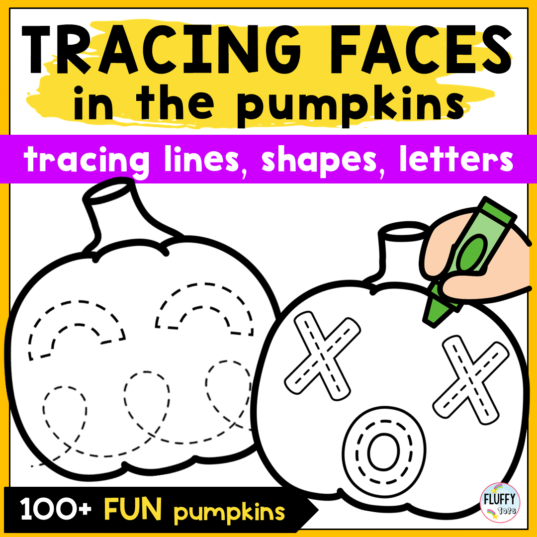 Pumpkin Tracing Printables: FREE 6 Fun Tracing Pumpkins - FluffyTots