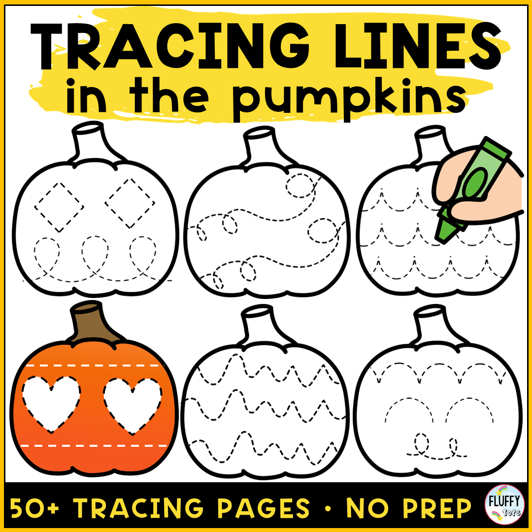 Pumpkin Tracing Printables: FREE 6 Fun Tracing Pumpkins - FluffyTots