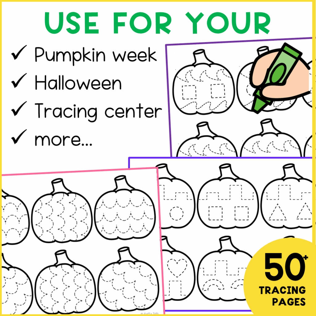 Pumpkin Tracing Printables: FREE 6 Fun Tracing Pumpkins - FluffyTots