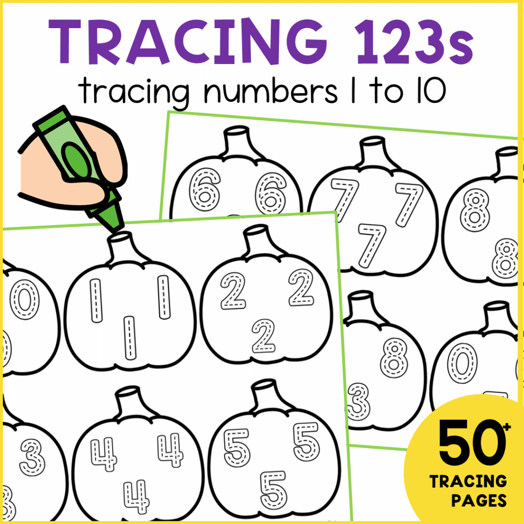 Pumpkin Tracing Printables: FREE 6 Fun Tracing Pumpkins - FluffyTots