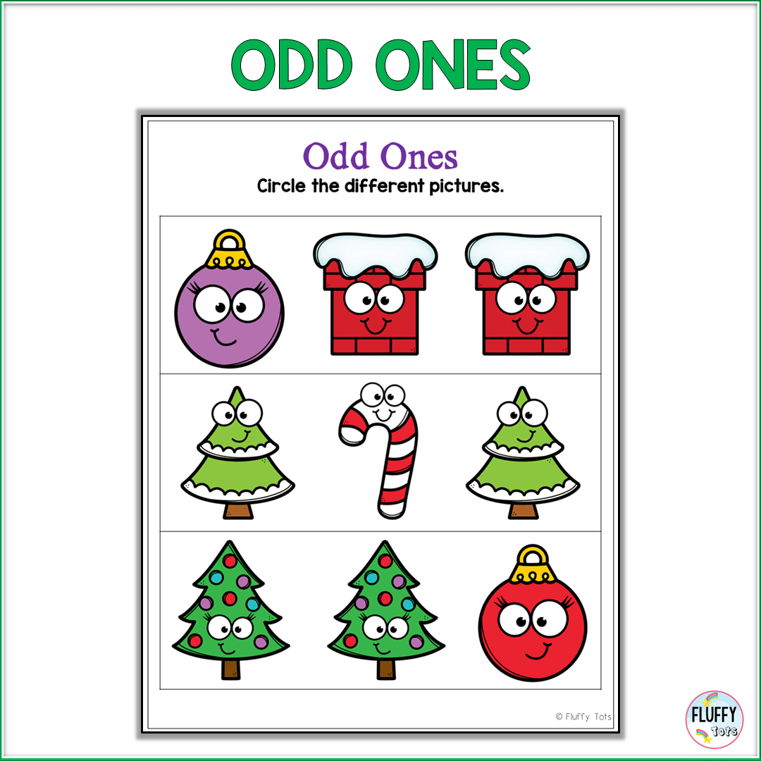 60+ Fun Pages of Christmas Math Preschool Activities - FluffyTots