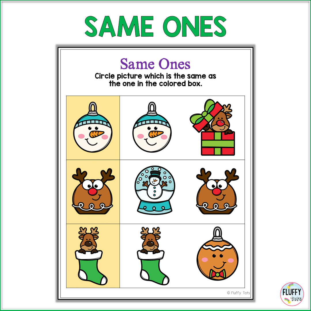 60+ Fun Pages of Christmas Math Preschool Activities - FluffyTots