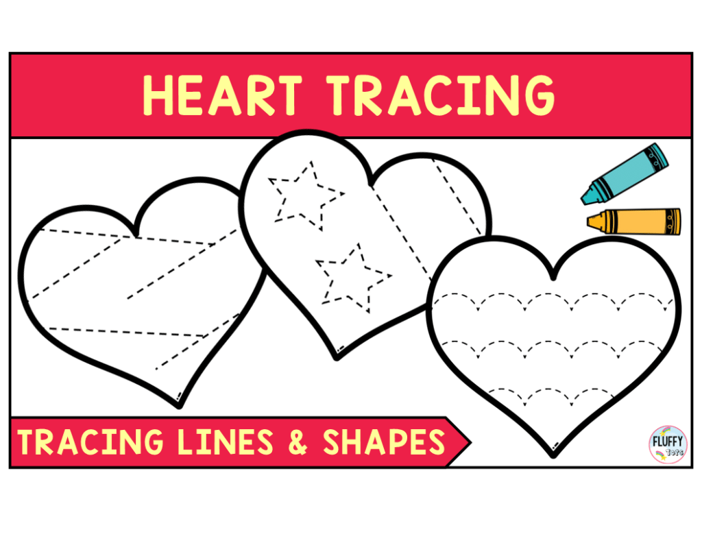 100 Fun & Easy Heart Tracing Worksheet for Preschool Fine Motor ...