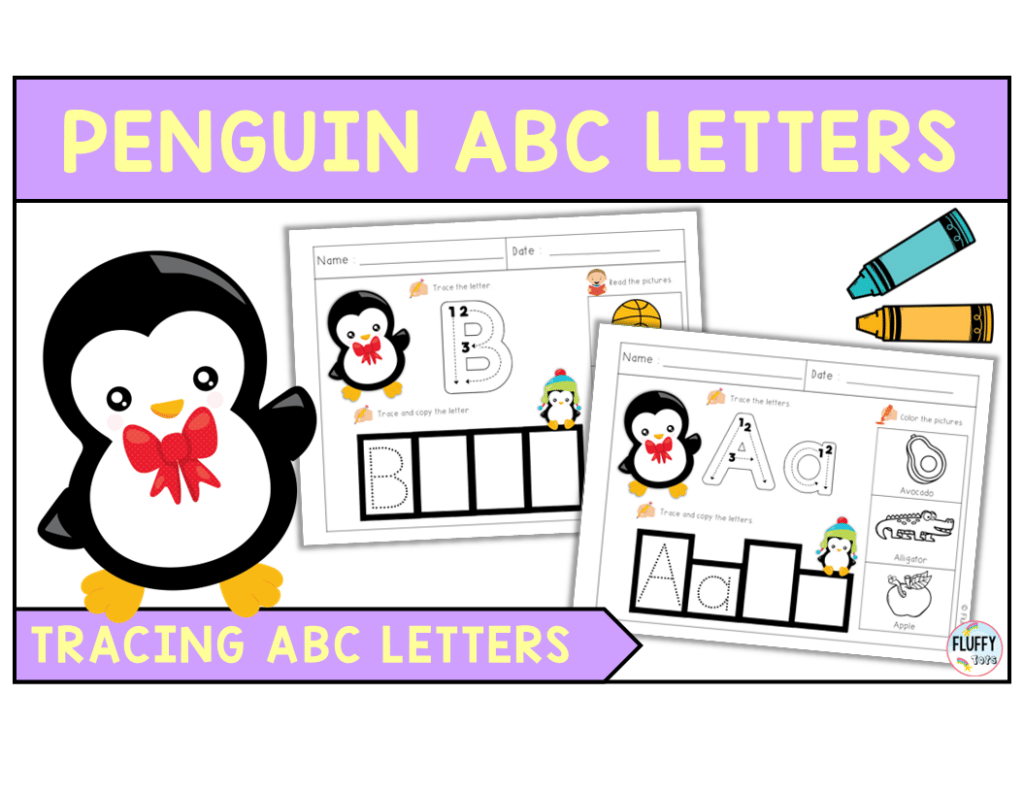 78 Pages of Alphabet Tracing Worksheets with Fun Penguin-Theme - FluffyTots