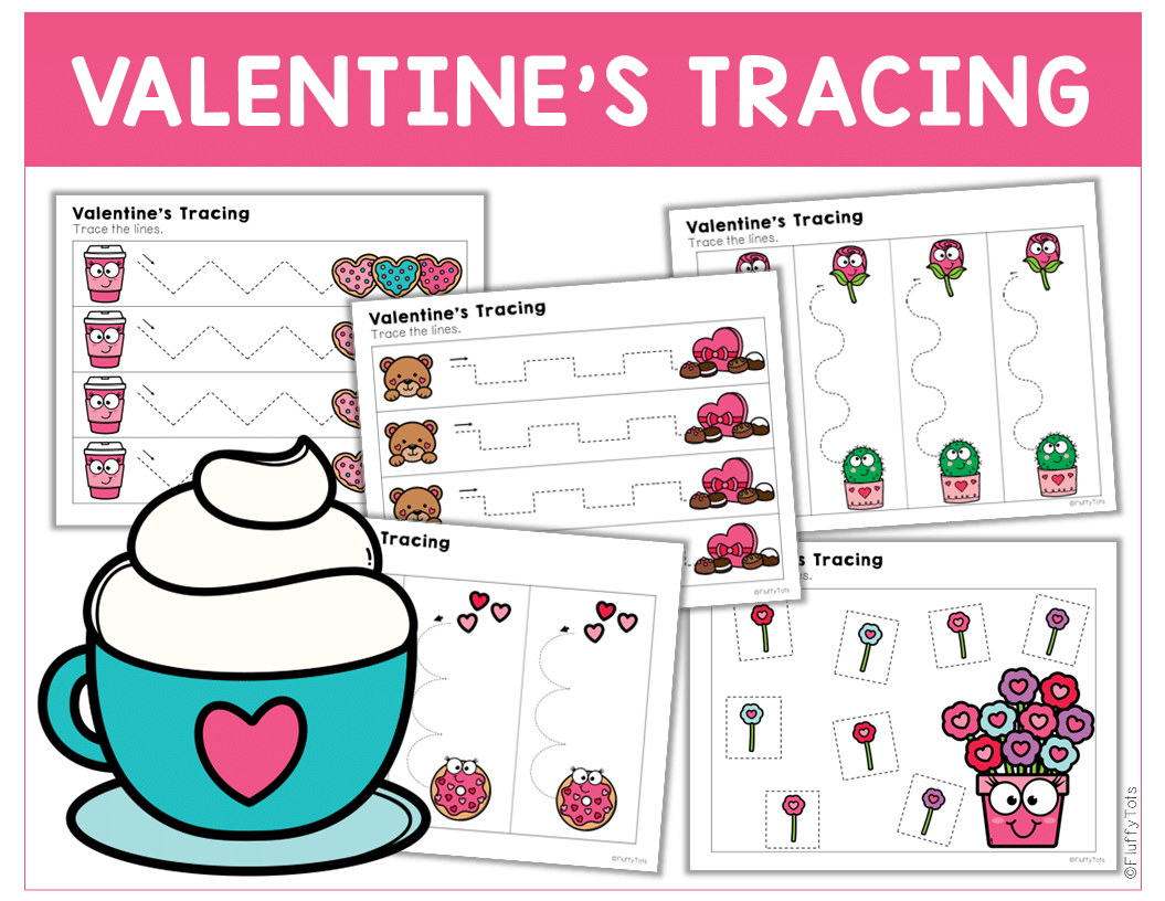 300+ Pages of Fun Valentine's Day Tracing Worksheets for Preschoolers ...