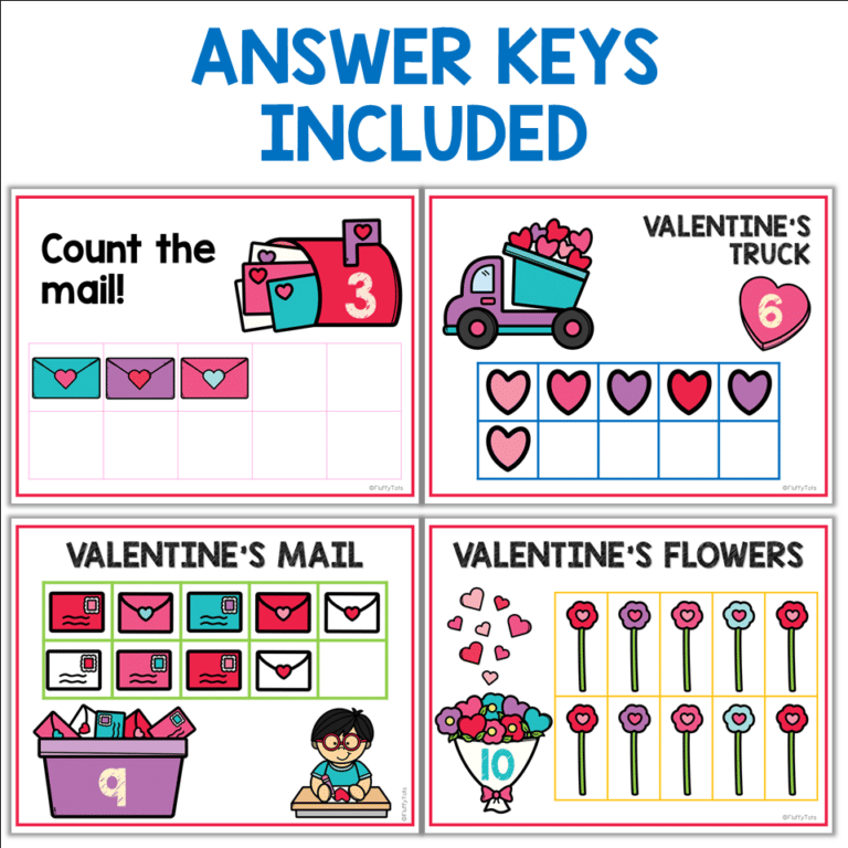 200+ Pages of Fun Valentine's Day Preschool Math Worksheets - FluffyTots