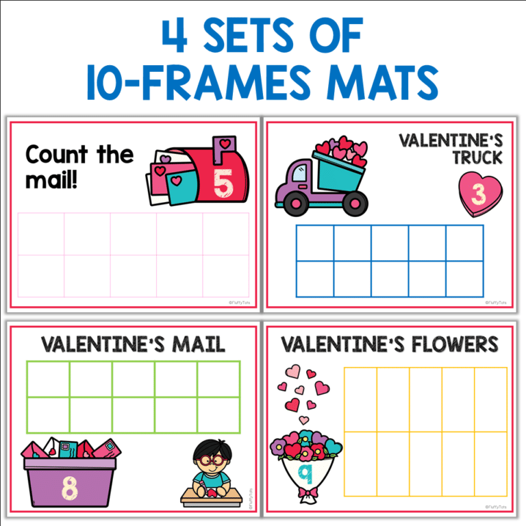 200+ Pages of Fun Valentine's Day Preschool Math Worksheets - FluffyTots
