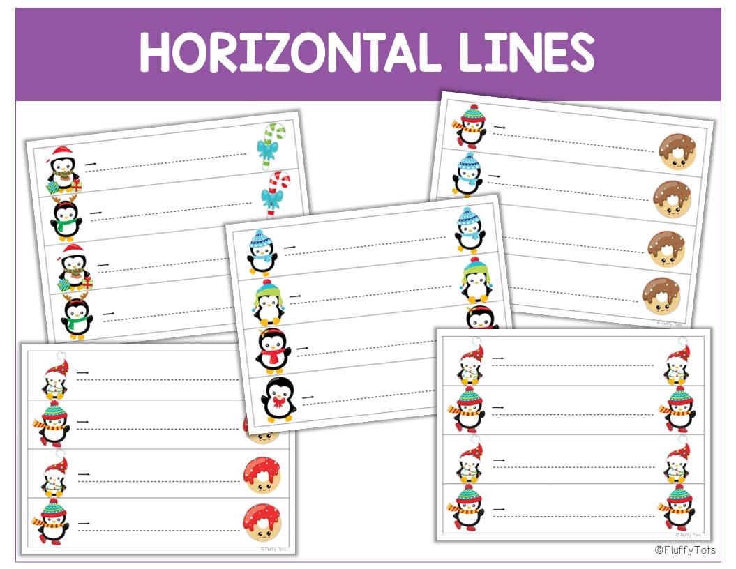 Fun Penguin Tracing Lines and Shapes for Preschool Activities - FluffyTots