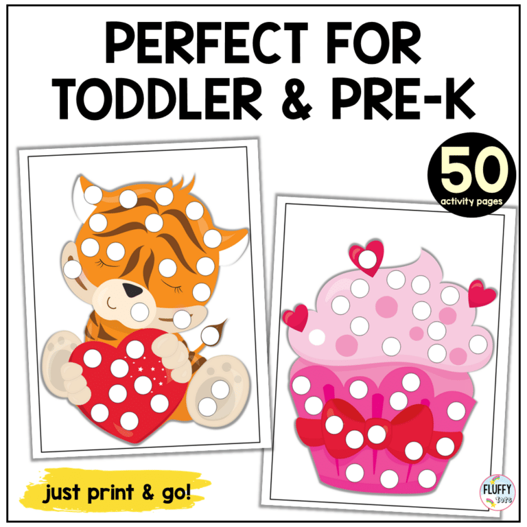 Adorable 50 Pages of Valentine's Day Dot Printables - FluffyTots