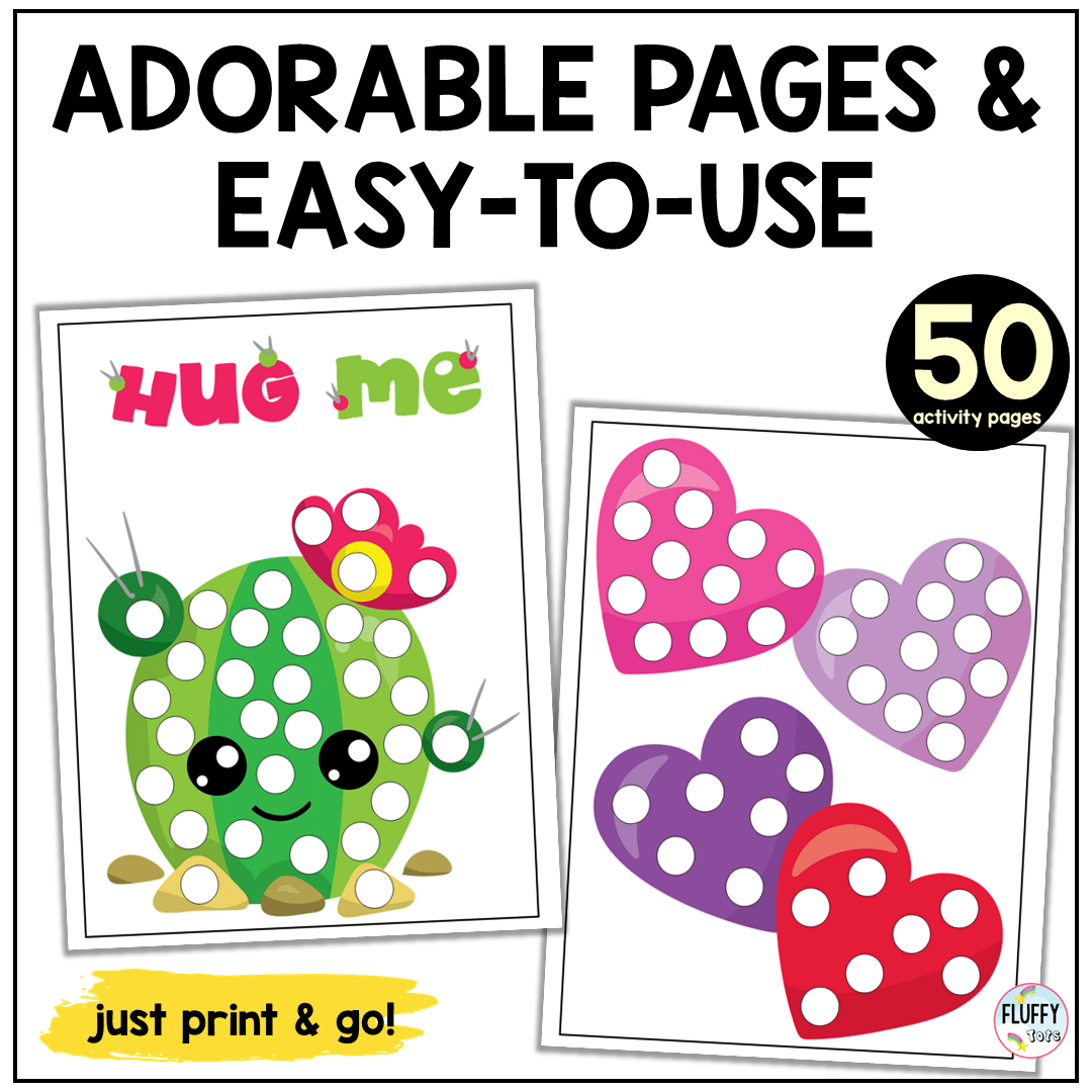 Adorable 50 Pages of Valentine's Day Dot Printables - FluffyTots