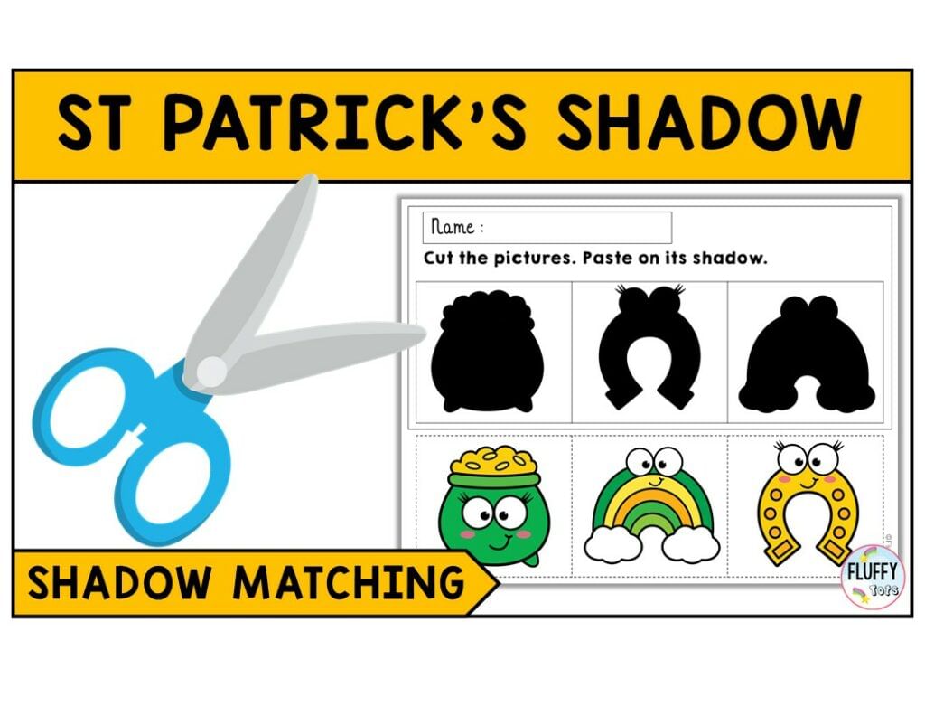 Cut-and-Paste St Patrick's Day Shadow Matching Fine Motor Activities ...