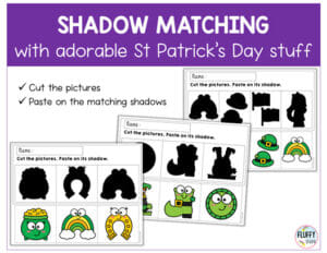 Cut-and-Paste St Patrick's Day Shadow Matching Fine Motor Activities ...