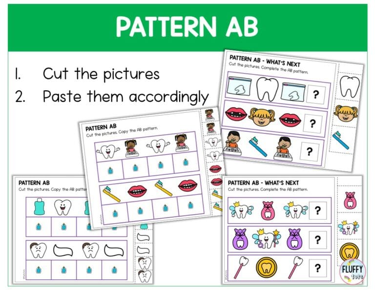 50 Pages of Fun Dental Printables for Toddler and Preschool - FluffyTots