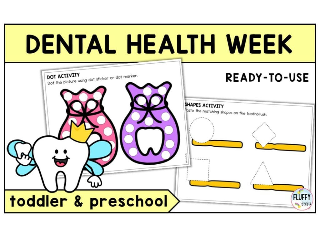 50 Pages of Fun Dental Printables for Toddler and Preschool - FluffyTots