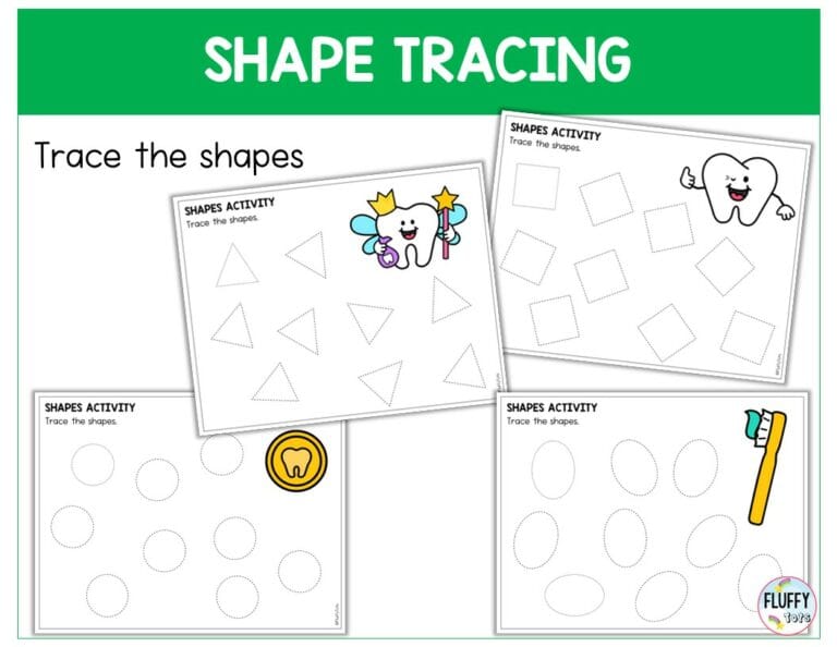 50 Pages of Fun Dental Printables for Toddler and Preschool - FluffyTots