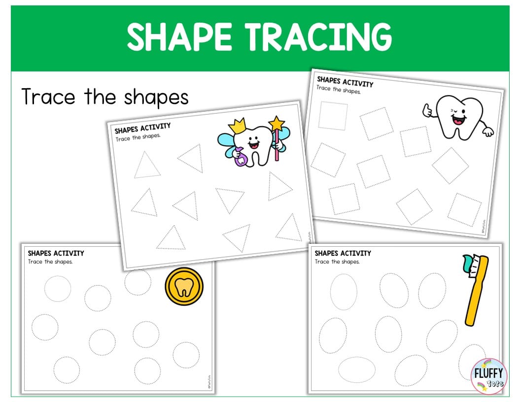 50 Pages of Fun Dental Printables for Toddler and Preschool - FluffyTots
