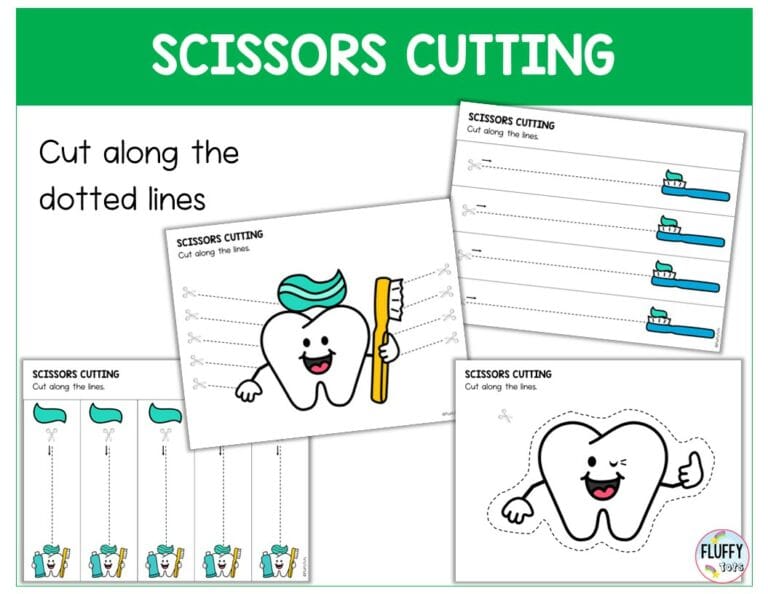 50 Pages of Fun Dental Printables for Toddler and Preschool - FluffyTots