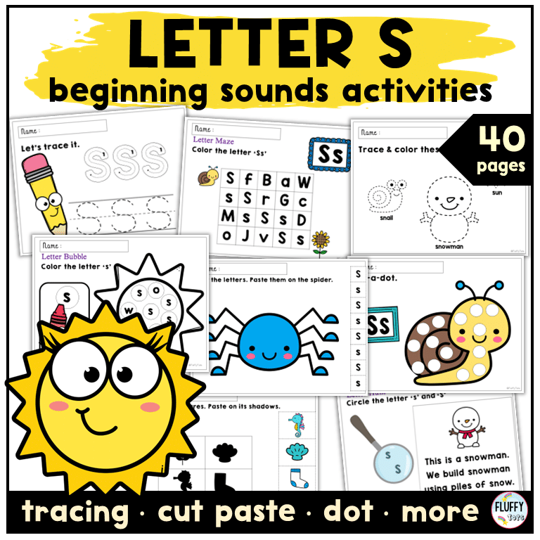 4 Easy Letter S Worksheets Activities for Preschool and Kindergarten ...