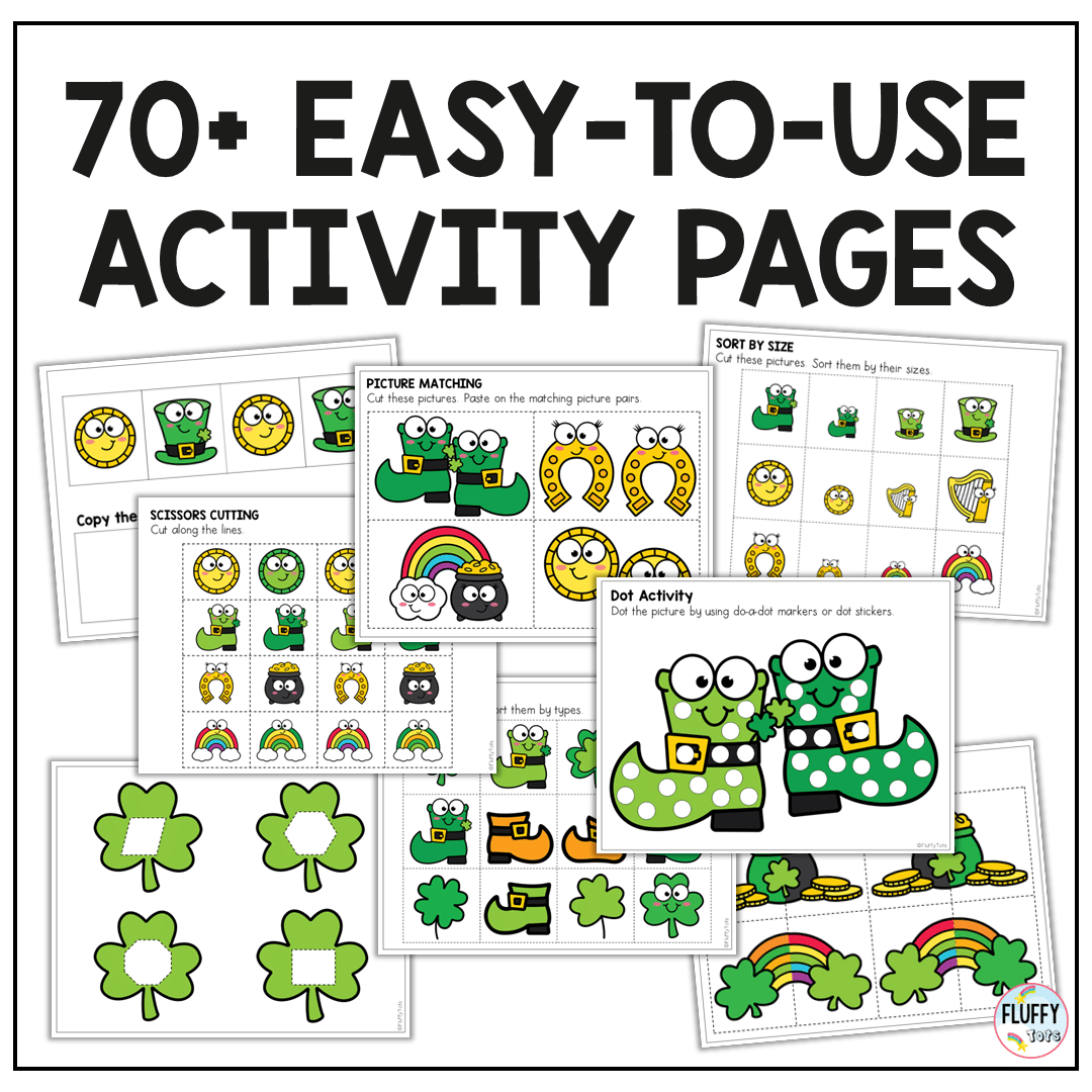 70+ Pages of Fun St Patrick's Day Fine Motor for Toddler and Preschool ...
