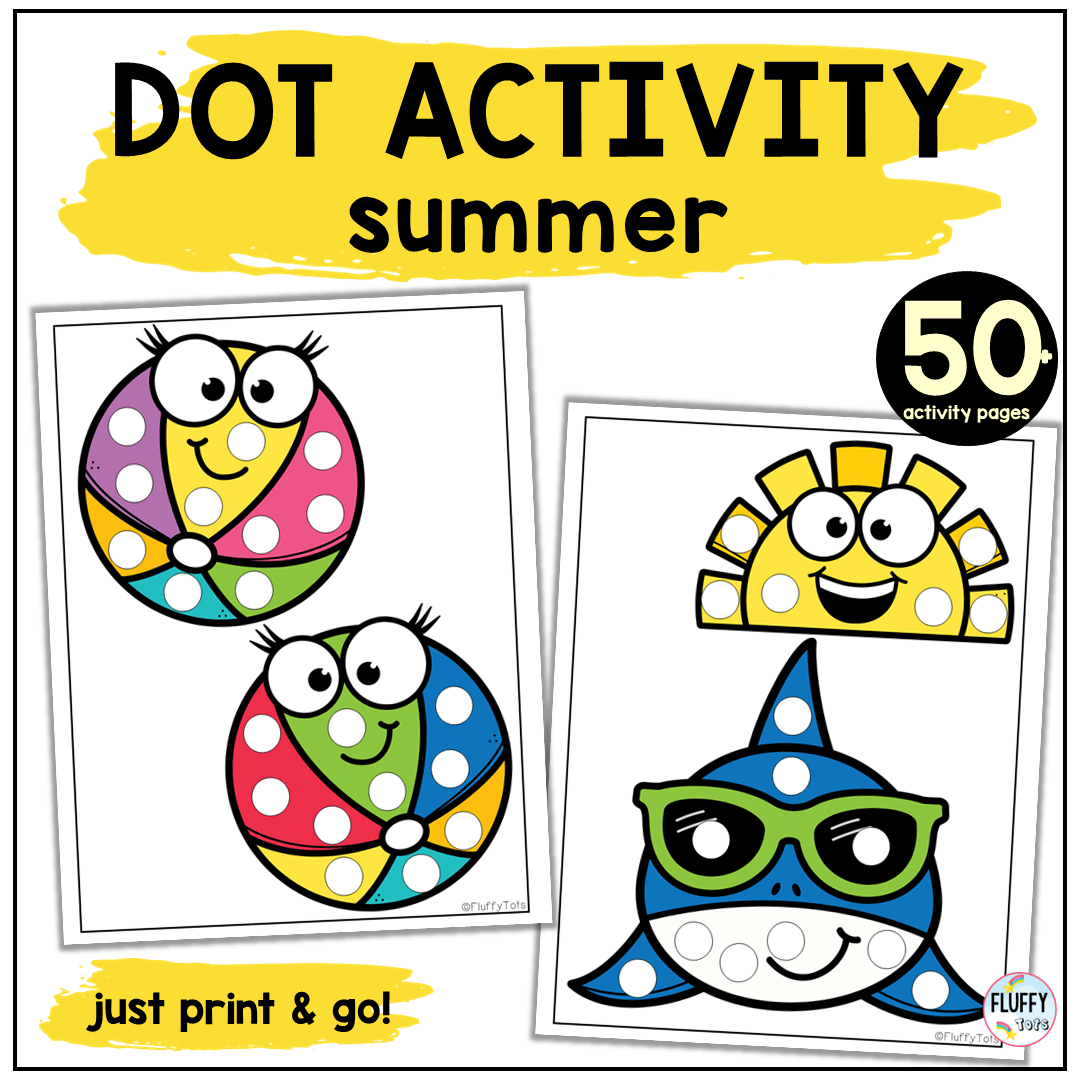 Exciting 50 Pages Summer Dot Printable Activities - FluffyTots
