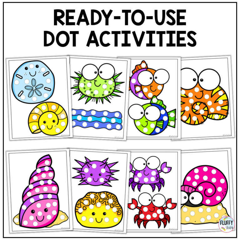 Adorable 50+ Pages Ocean Animals Dot Printables for Summer Activities ...