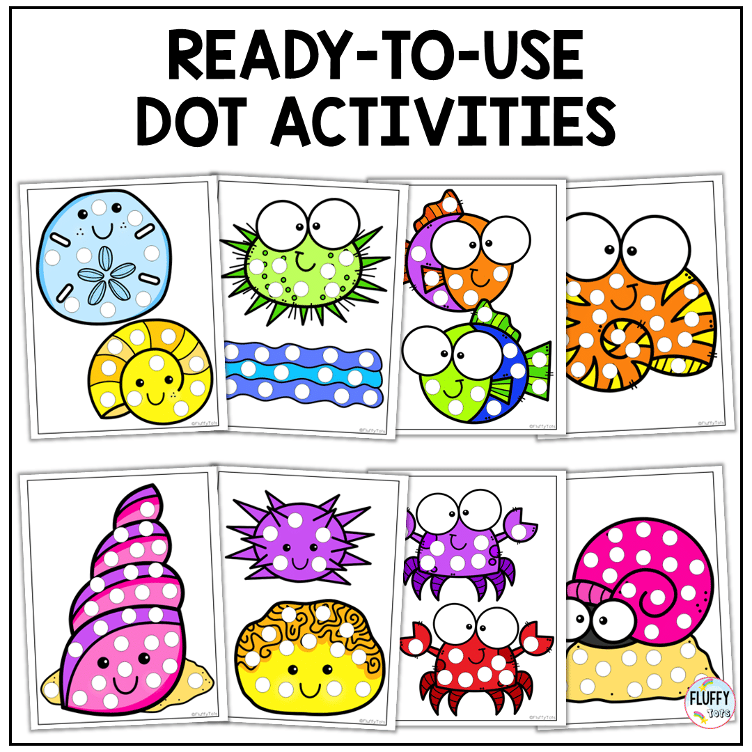 Adorable 50+ Pages Ocean Animals Dot Printables for Summer Activities ...