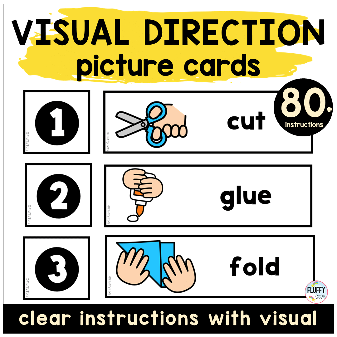 Adorable 80+ Visual Direction Cards for Preschoolers and Kindergarten ...