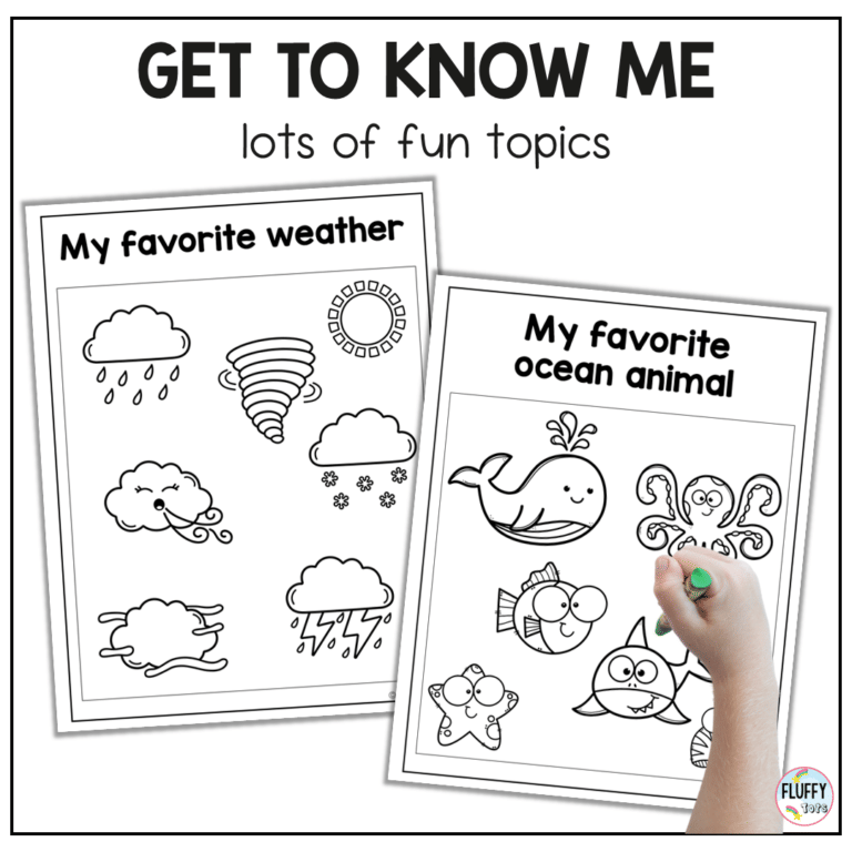All About Me Worksheet for Back to School Printables - FluffyTots