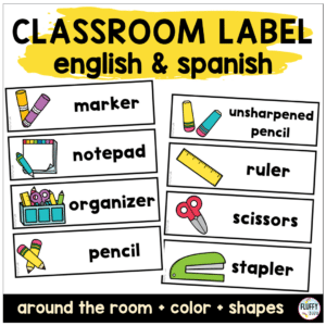 100+ Fun Classroom Labels with Pictures for Back to School Preschool ...