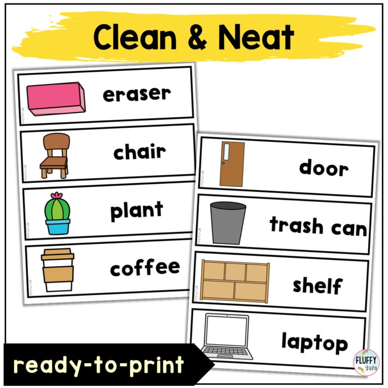 100+ Fun Classroom Labels with Pictures for Back to School Preschool ...