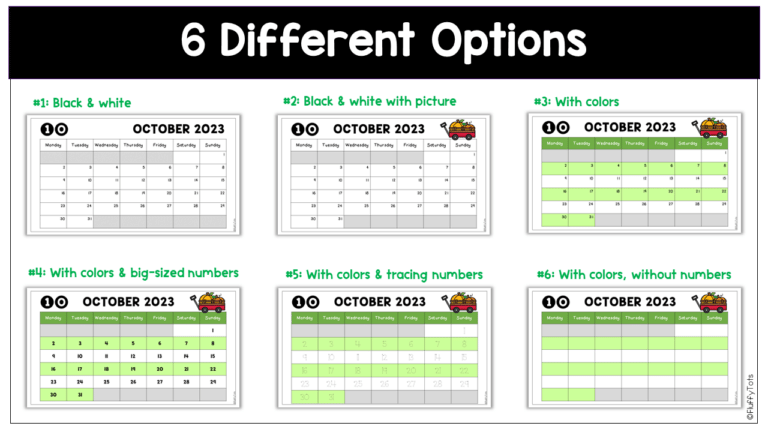5 Fun Ways to Use Classroom Monthly Calendar - FluffyTots
