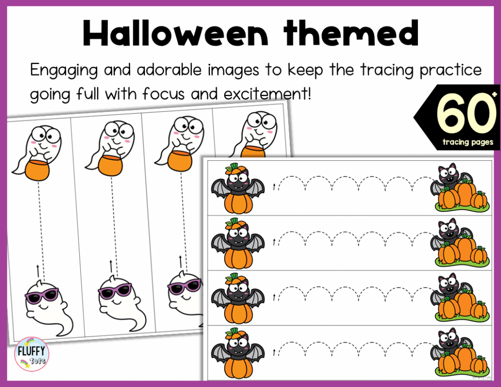 Fun 60+ Pages Non-Spooky Halloween Tracing Worksheets to Make Tracing ...