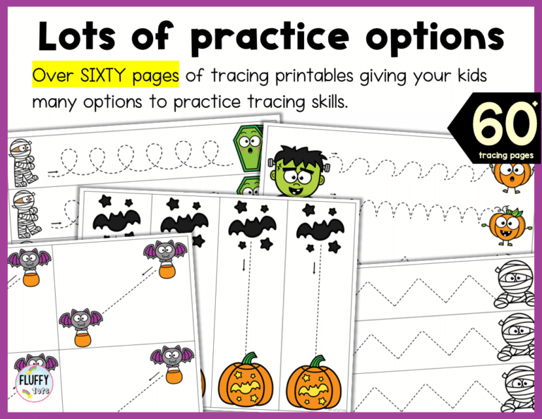 Fun 60+ Pages Non-Spooky Halloween Tracing Worksheets to Make Tracing ...