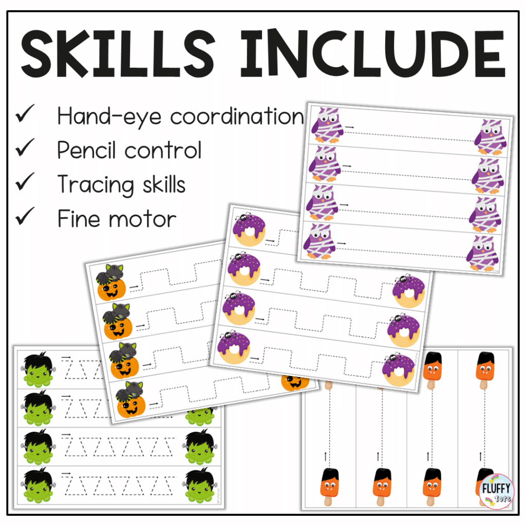 Fun 50+ Pages Non-Spooky Halloween Tracing Printable for Toddlers and ...