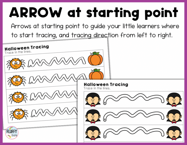 40+ Easy Pages of Halloween Tracing Worksheet - Tracing in Thick Lines ...
